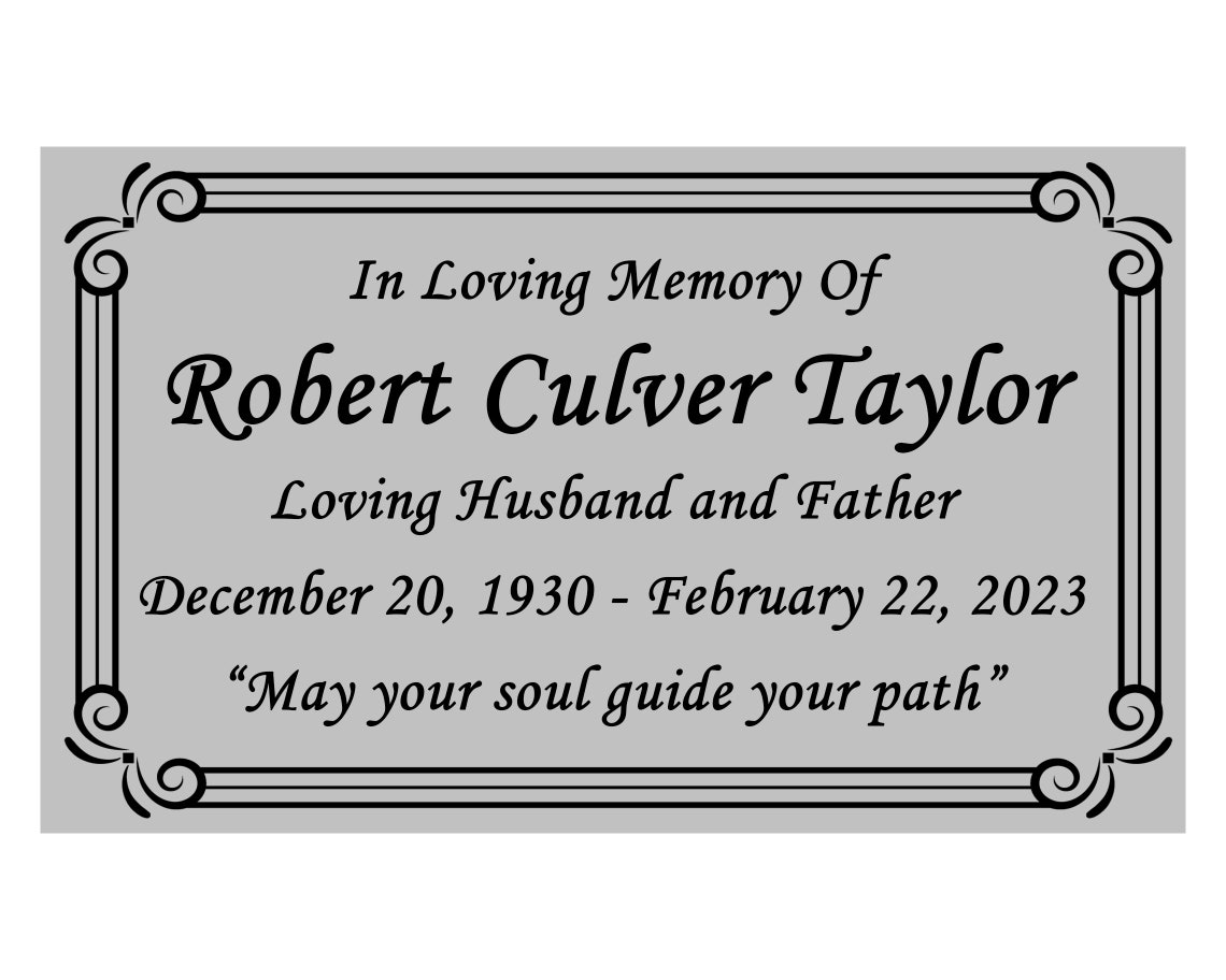 Silver Memorial Plaque in Multiple Sizes, Bench Plate, Urn Plaque, Tree ...