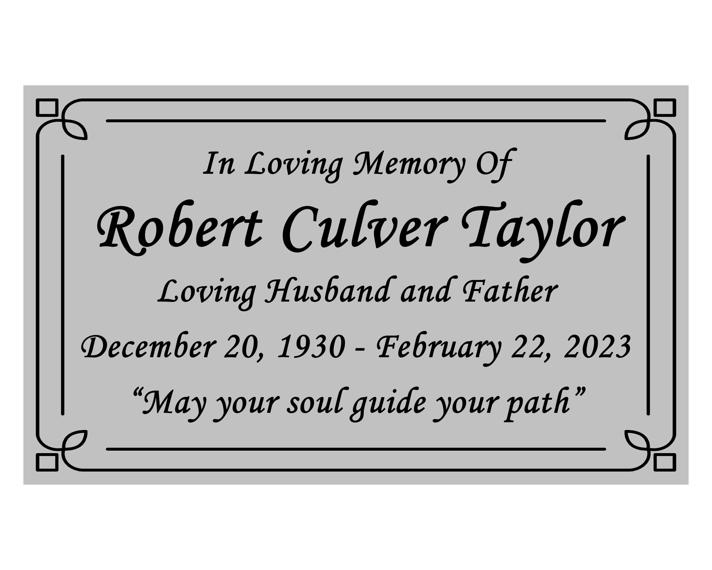 Silver Memorial Plaque in Multiple Sizes, Bench Plate, Urn Plaque, Tree ...