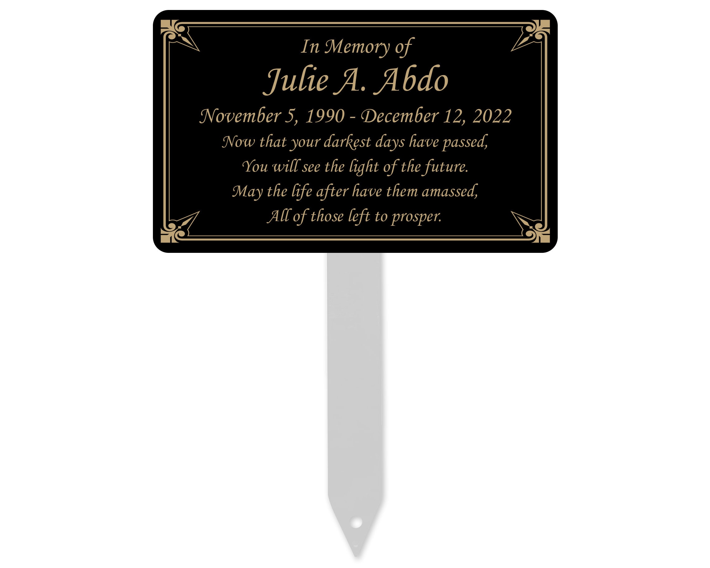 Memorial Plaque With Stake Metal Grave Marker Long Lasting - Etsy
