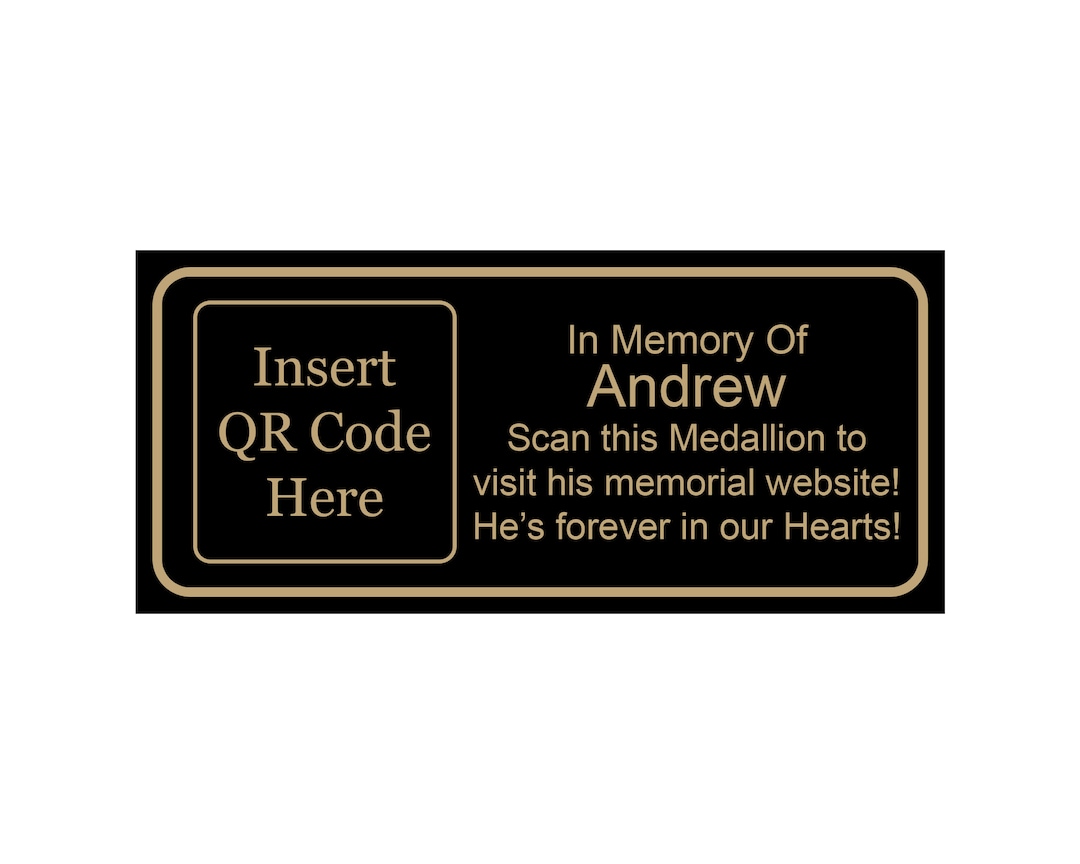 QR Code Memorial Plaque, QR Code Cmemtery Information Sign, QR Plaque ...