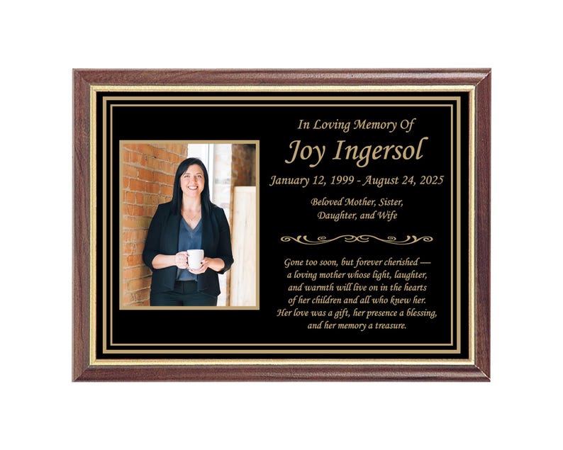 Personalized Photo Memorial Plaque: Laser Engraved Recognition Plaque ...