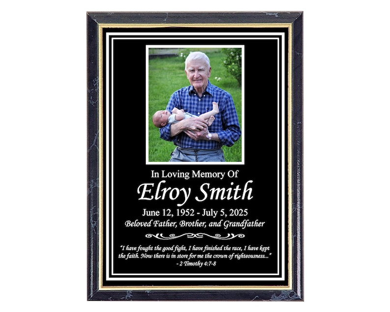 Personalized Photo Memorial Plaque: Laser Engraved Recognition Plaque ...