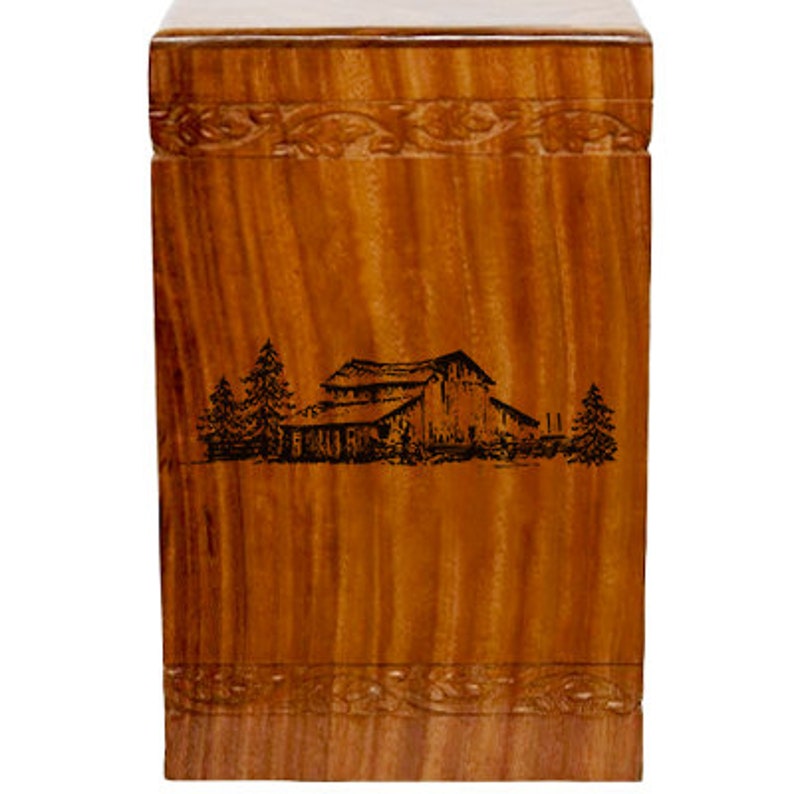 Barn House Adult Cremation Urn With Personalization, Wooden Farmer's ...