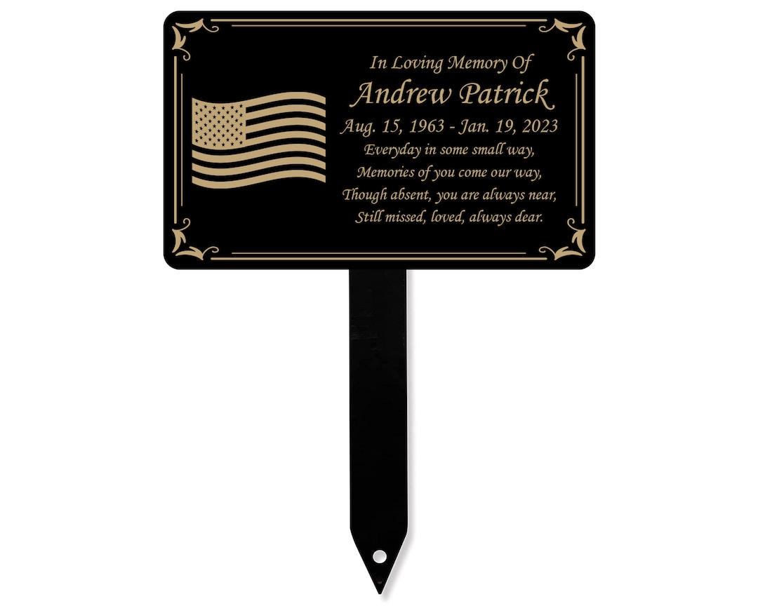 Veteran Solider Patriotic Flag Memorial Stake, Memorial Plaque With ...