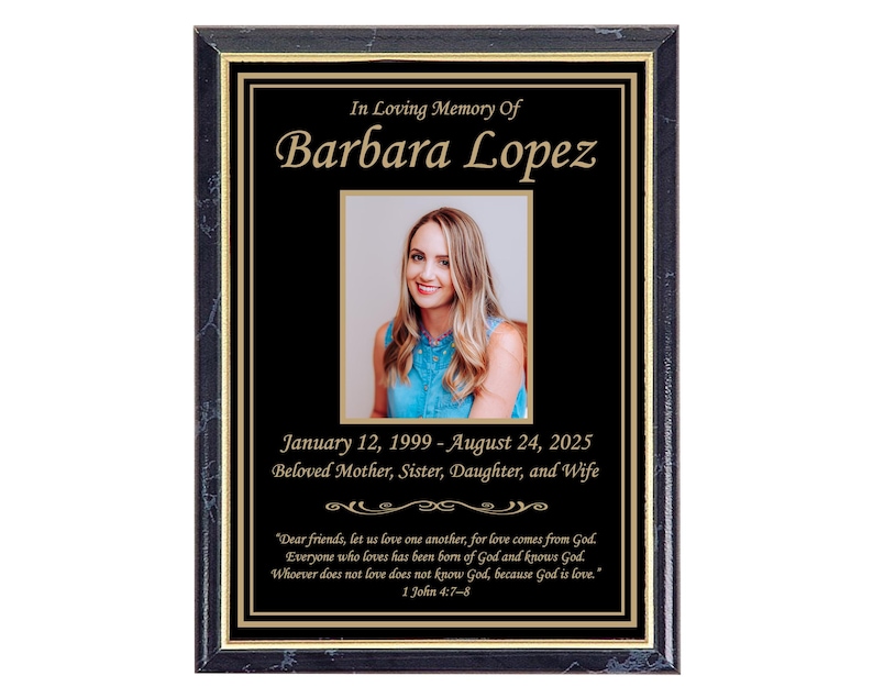 Personalized Photo Memorial Plaque: Laser Engraved Recognition Plaque ...