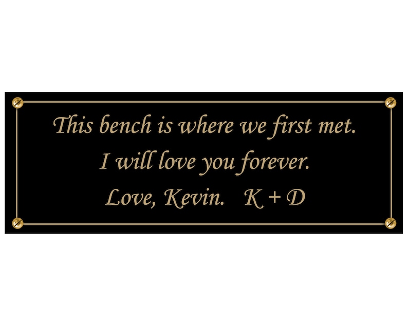 Memorial Bench Plate in Multiple Sizes Bench Plaque Urn - Etsy