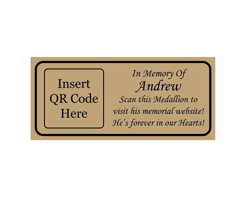 QR Code Memorial Plaque, QR Code Cmemtery Information Sign, QR Plaque ...