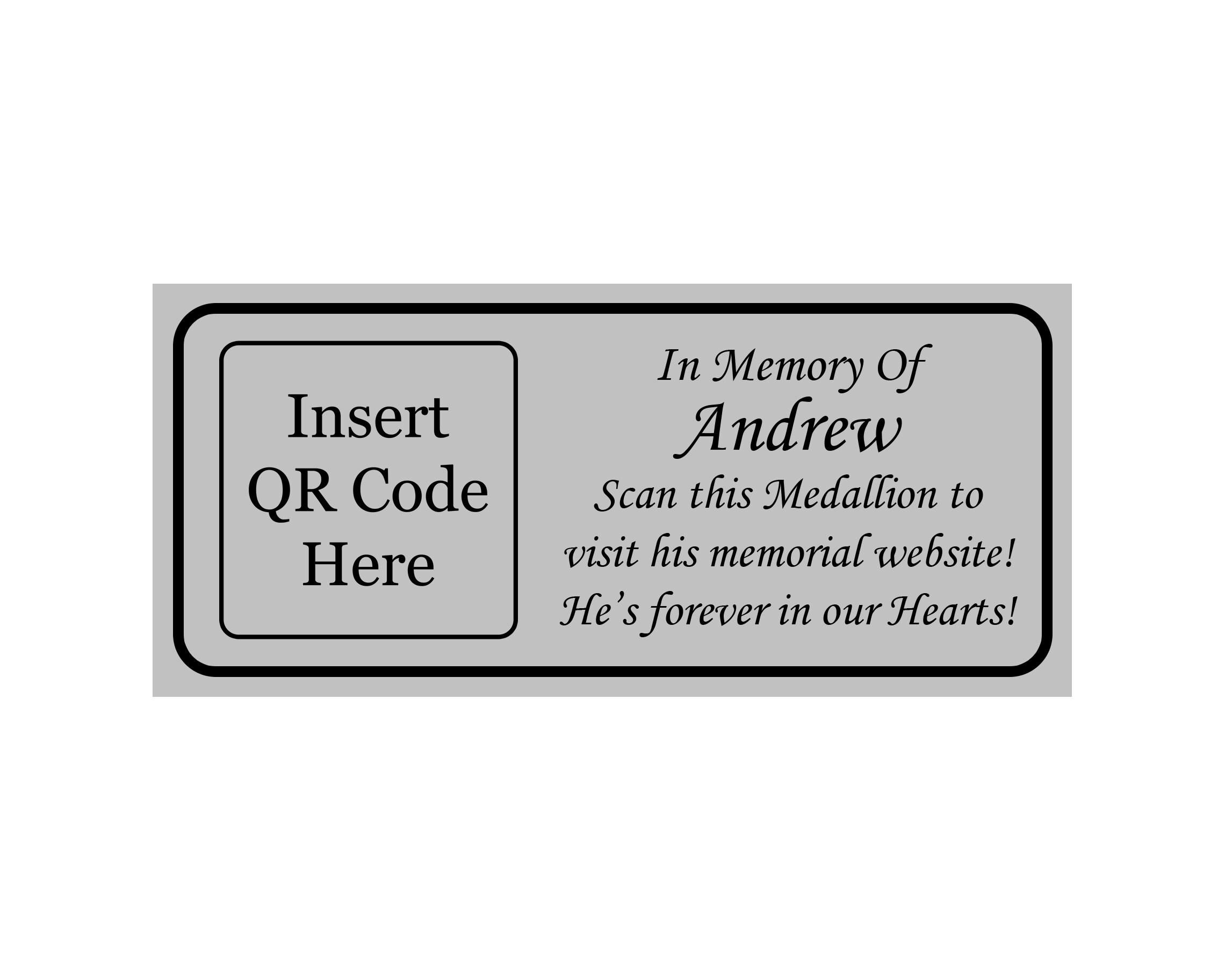 QR Code Memorial Plaque, QR Code Cmemtery Information Sign, QR Plaque ...