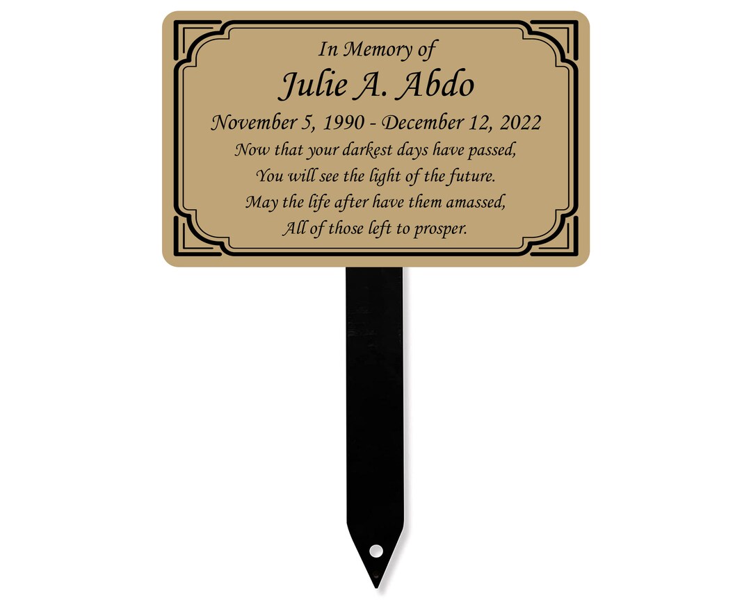 Memorial Plaque With Stake, Metal Grave Marker, Long Lasting ...