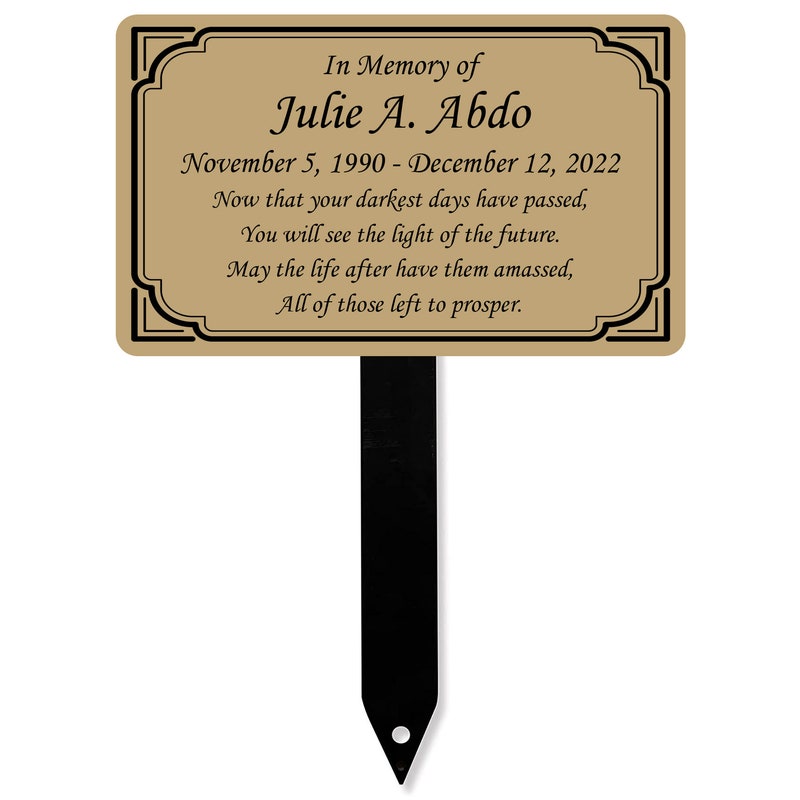 Personalized Memorial Plaque With Stakes - Etsy