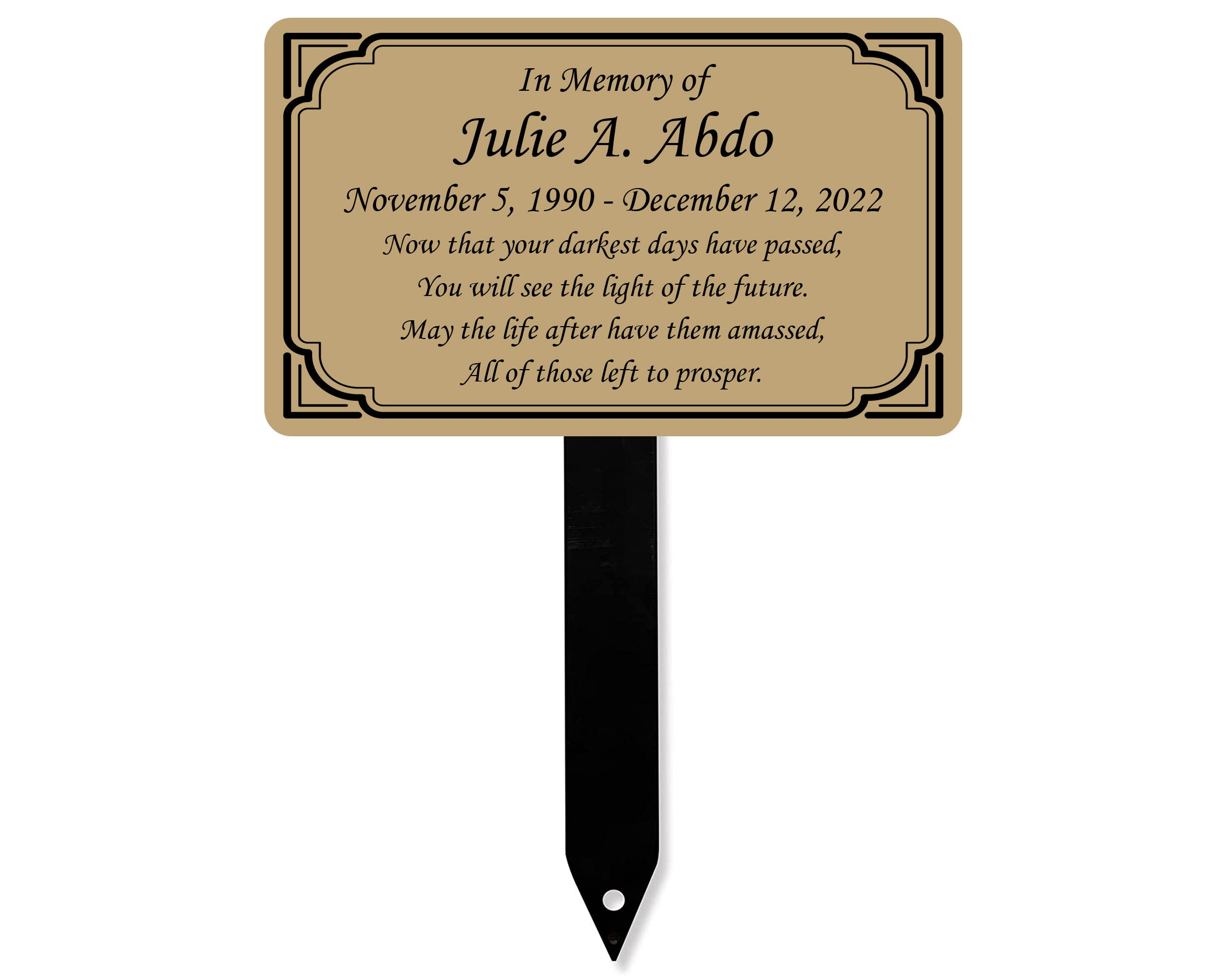 Memorial Plaque With Stake, Metal Grave Marker, Long Lasting ...