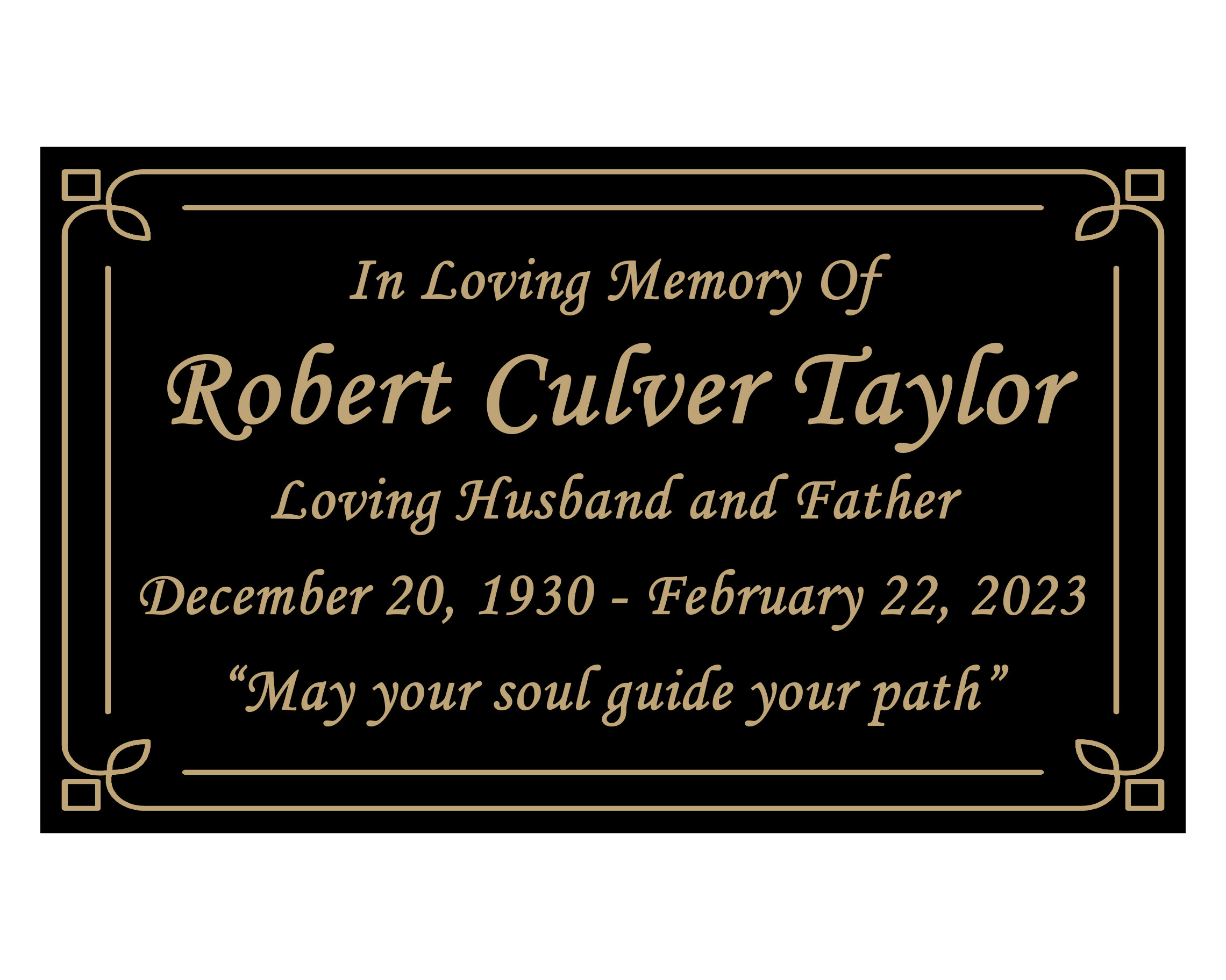 Black and Gold Memorial Plaque in Multiple Sizes Bench Plate - Etsy