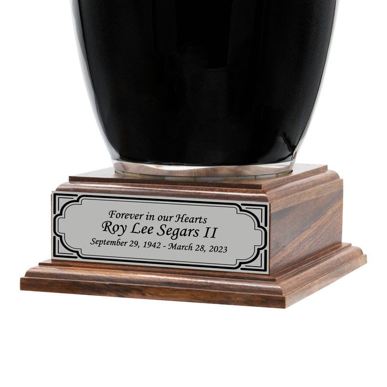 Cremation Urn Stand, Wood Pedestal, Wooden Urn Base With Personalized ...