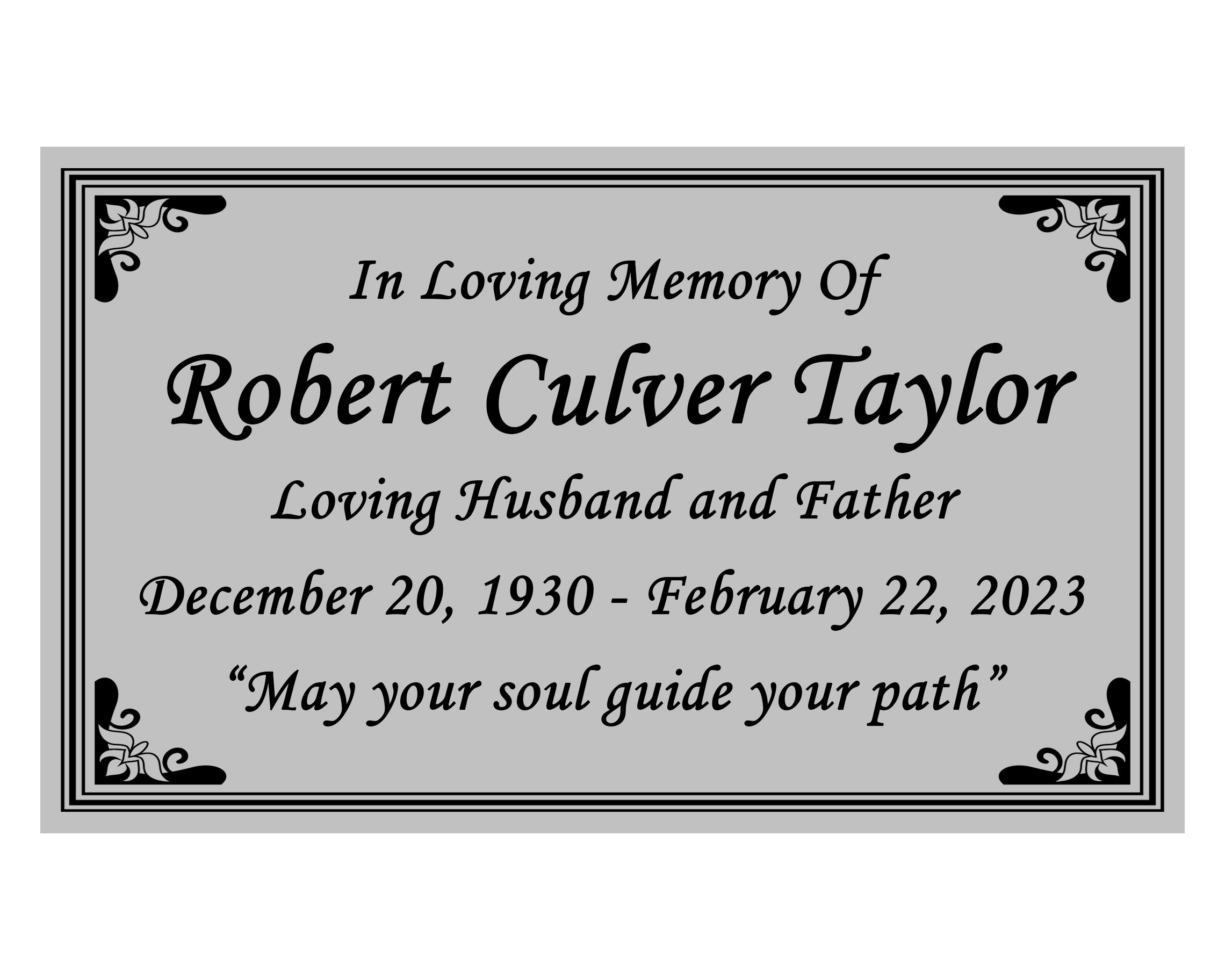 Silver Memorial Plaque in Multiple Sizes, Bench Plate, Urn Plaque, Tree ...