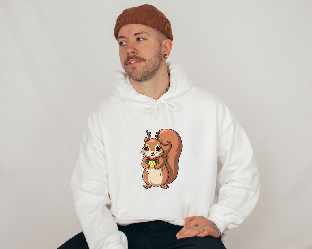 Christmas Squirrel Hoodie Squirrel Lover Gift Cute Squirrel - Etsy