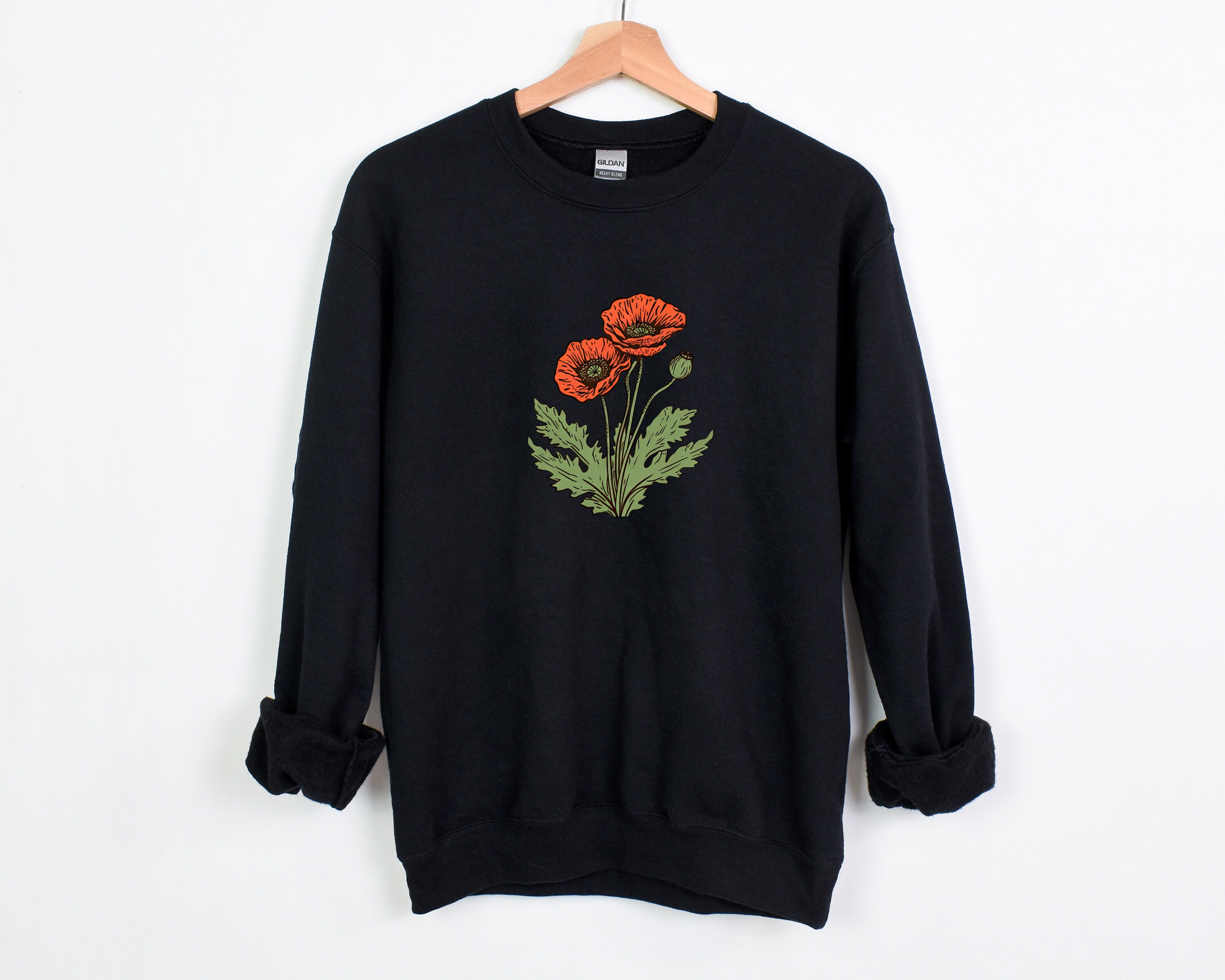 Poppy Flower Sweater, Poppy Sweater, Birth Flower Sweatshirt, Birth ...