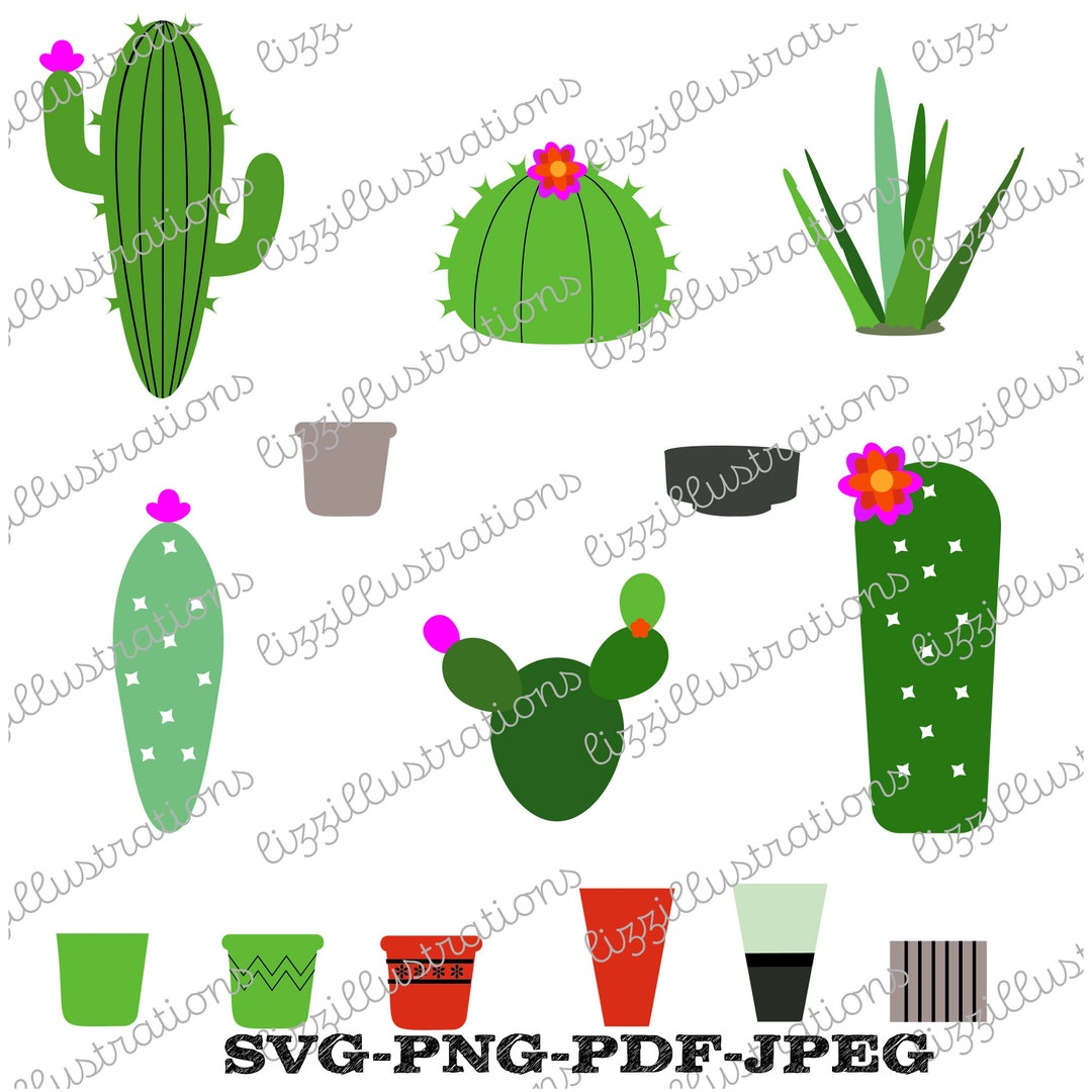 Cactus Svg, Cactus Printable, Cactus Png, Garden Svg, Plant Svg Bundle ...