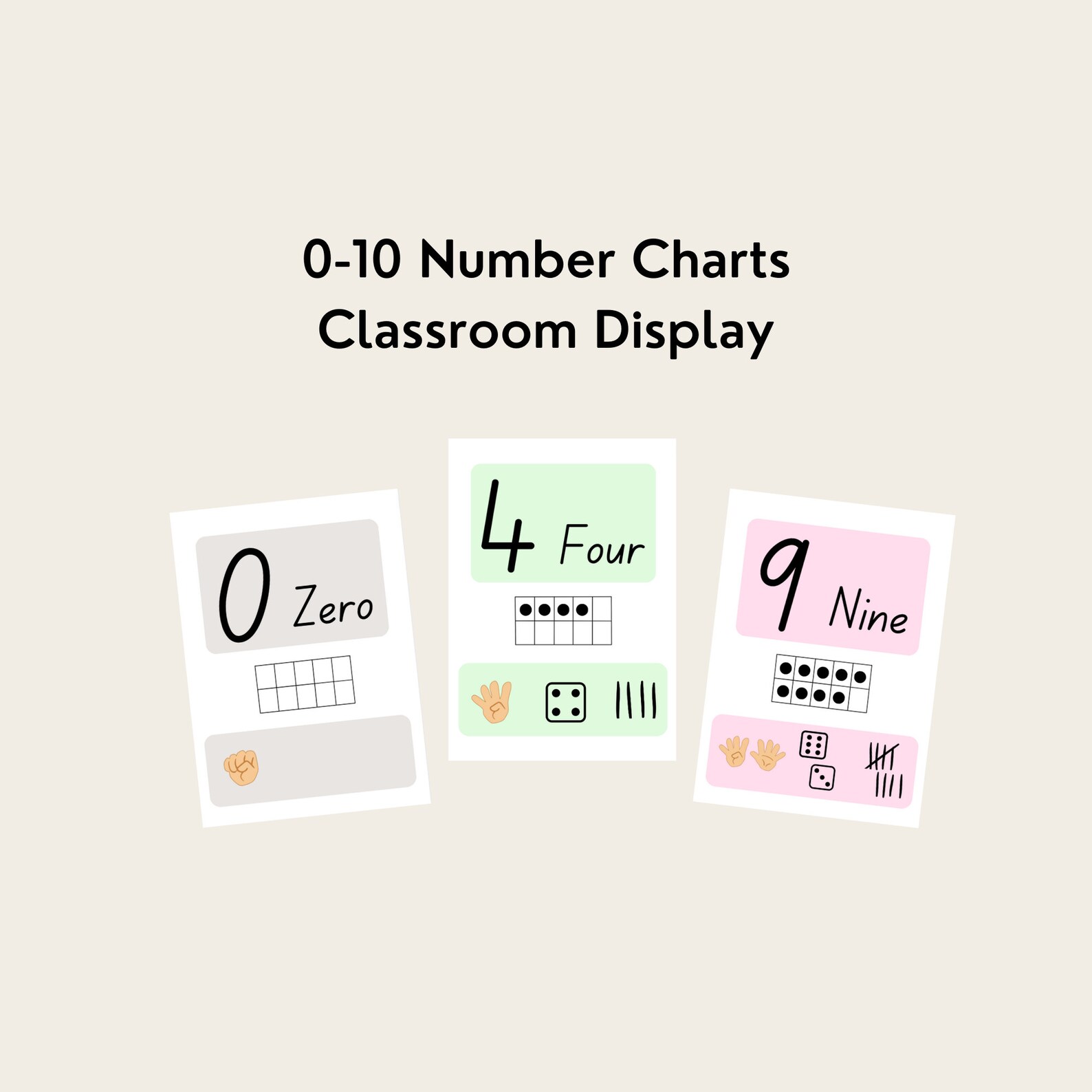 PRINTABLE Modern Colorful Number Posters | Bulletin Board Posters ...