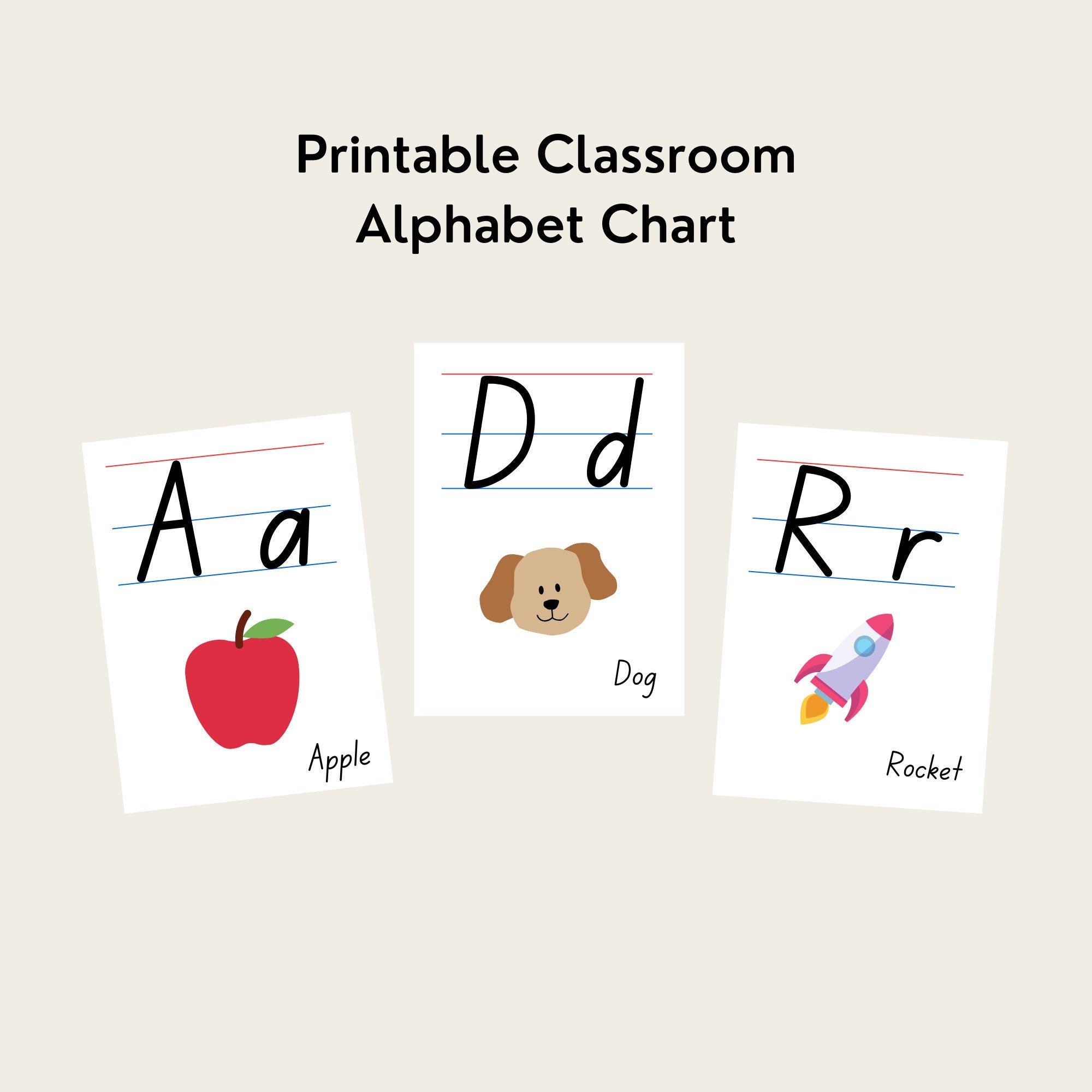 Alphabet Classroom Posters | Classroom Display Charts | Simple Neutral ...