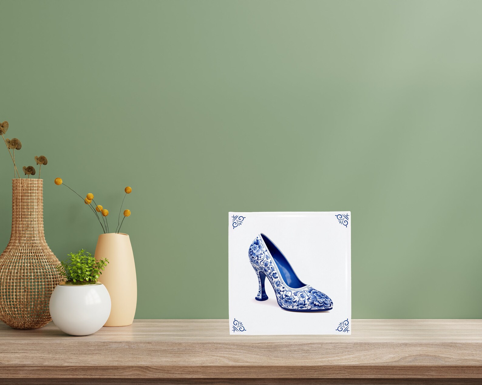 Delft Blue Ceramic Tile: Barbie High Heels Modern Dutch - Etsy