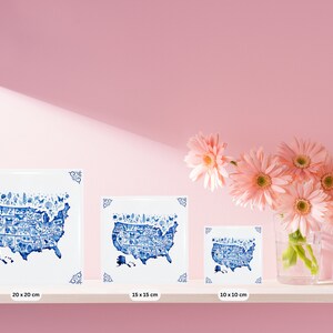 Delft Blue Ceramic Tile: United States of America Modern Dutch Design ...