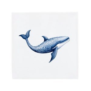 Delft Blue Ceramic Tile: Decorated Blue Whale | Modern Dutch Design ...