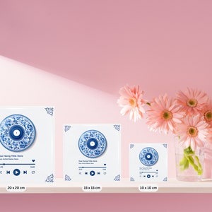 Personalized Ceramic Album Cover Song Plaque Delft Blue Tile, Modern ...