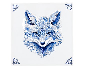 Delft Blue Ceramic Tile: Decorated Jellyfish Modern Dutch Design ...