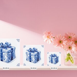 Delft Blue Ceramic Tile: Birthday Present Modern Dutch Design ...