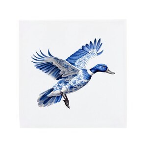 Delft Blue Ceramic Tile: Decorated Mallard Duck | Modern Dutch Design ...