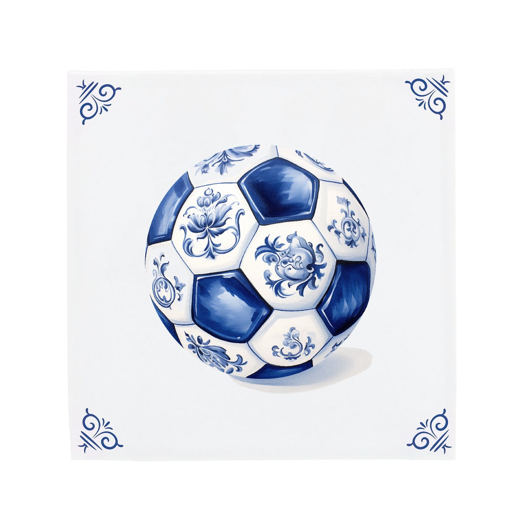 Soccer Ceramic Tile: Delft Blue Dutch Art (11x11 to 20x20 Cm) - Etsy