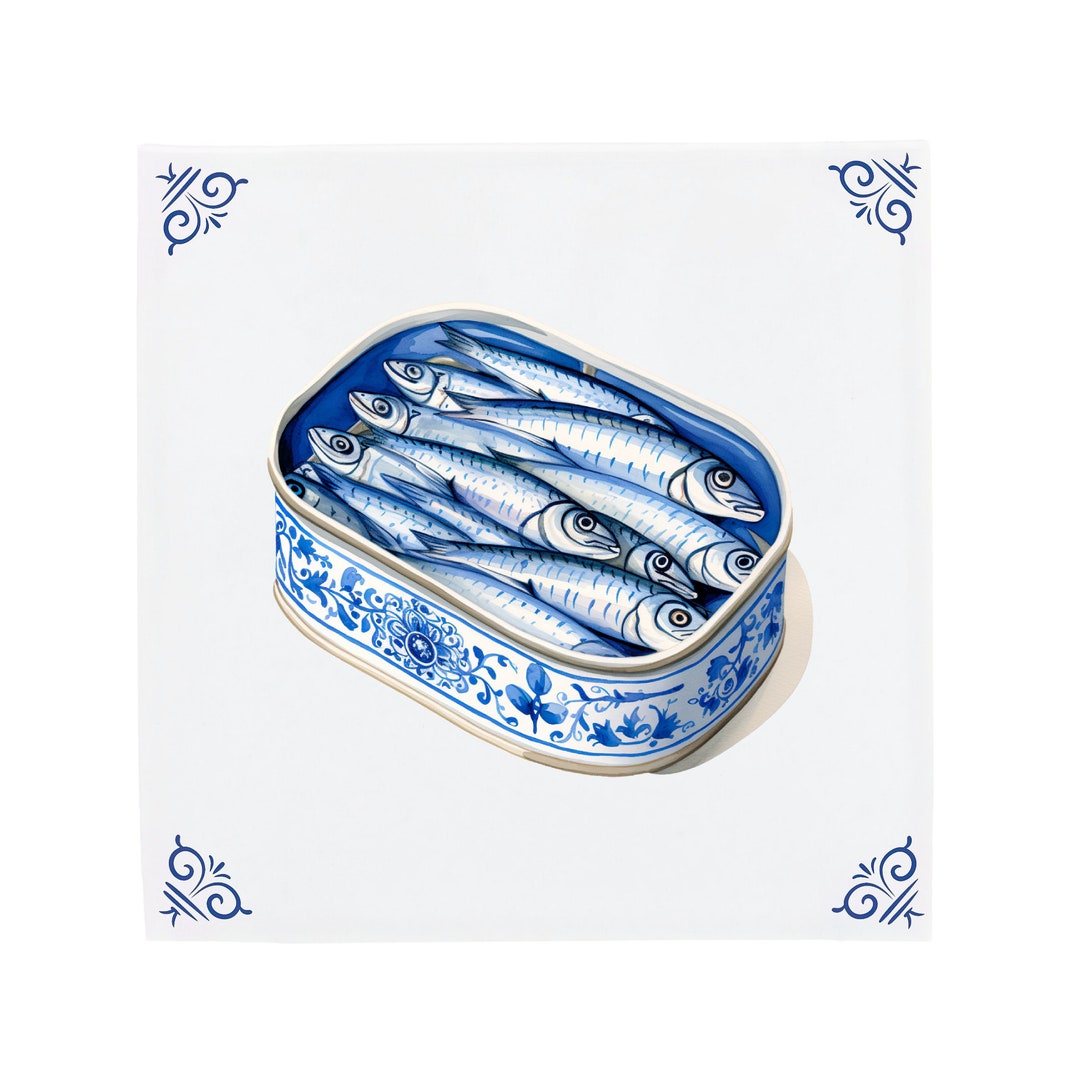 Sardines Can, Fish Tin, Delft Blue Tile, Tinned Fish, Foodie Art and ...