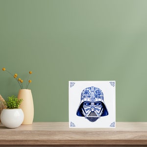 Delft Blue Ceramic Tile: Darth Vader Star Wars Modern Dutch Design ...