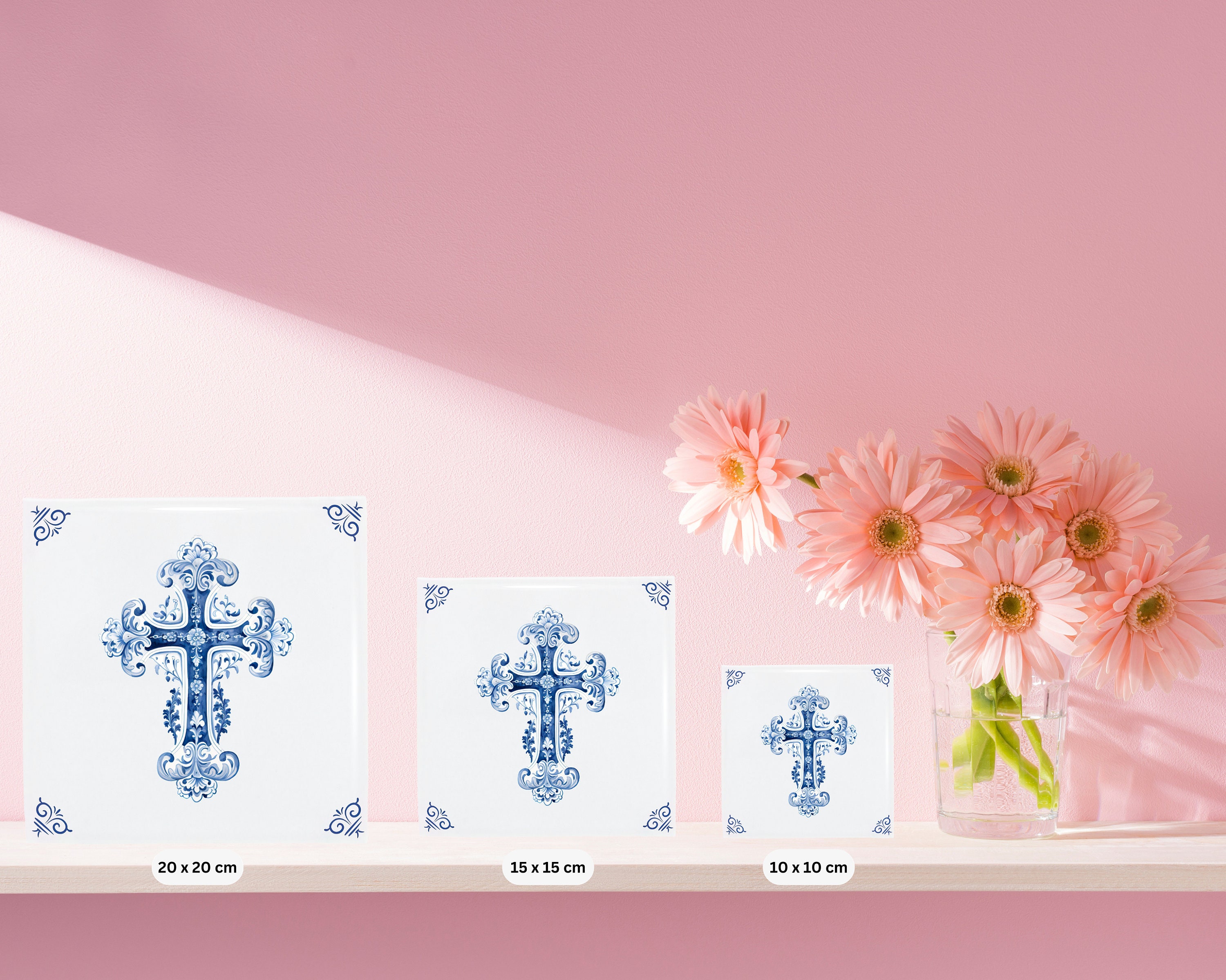 Delft Blue Ceramic Tile: Decorated Cross Modern Dutch - Etsy