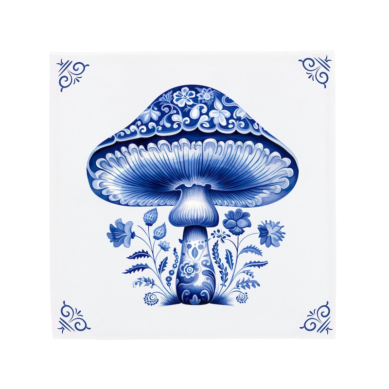 Mushroom Tile - Etsy
