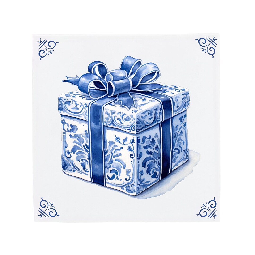 Delft Blue Ceramic Tile: Birthday Present Modern Dutch Design ...