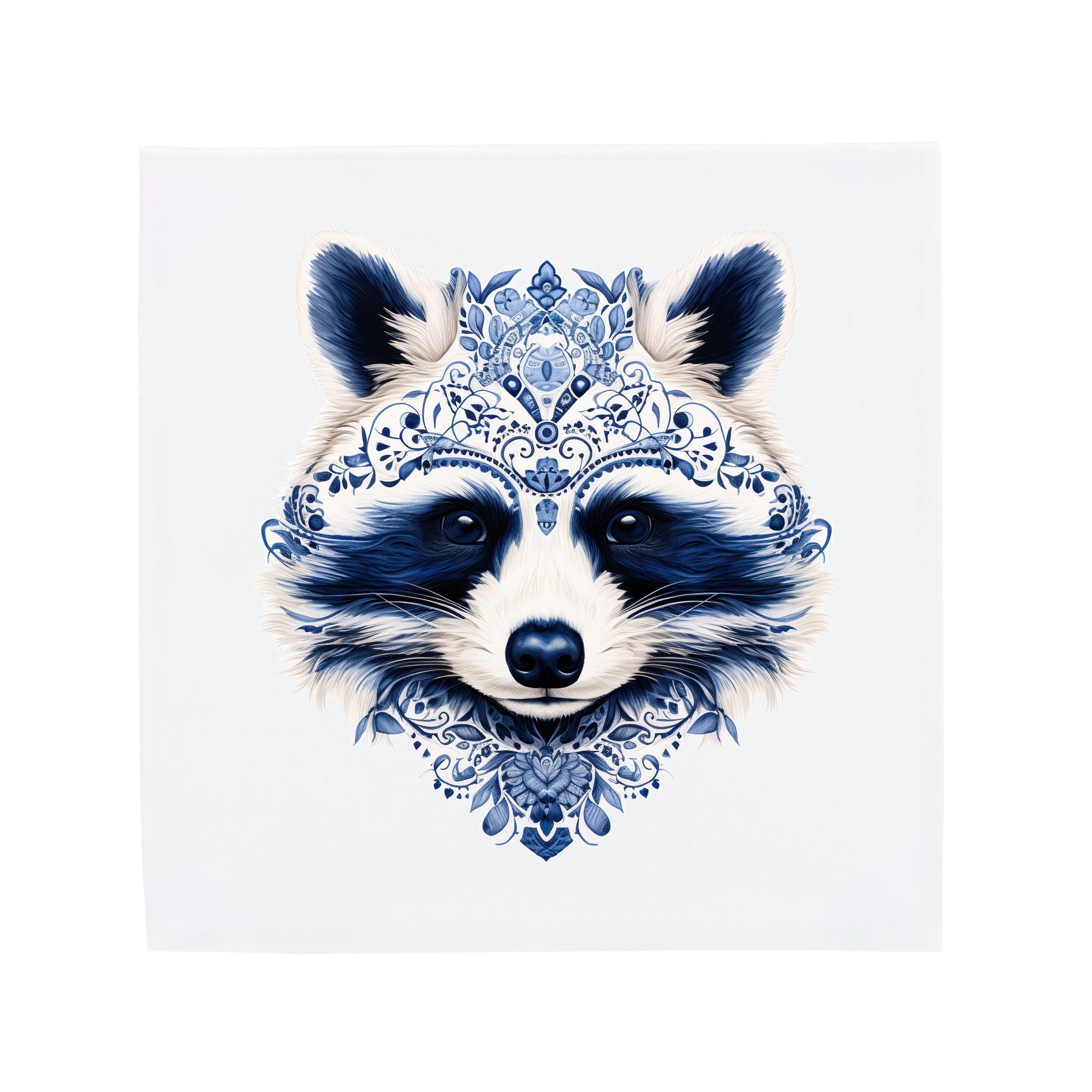 Delft Blue Ceramic Tile: Majestic Racoon Modern Dutch - Etsy