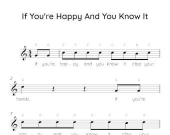 Happy Birthday to You Easy Piano Sheet Music, Digital Downloadable ...
