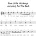 Five Little Monkeys Jumping on the Bed Easy Piano Sheet Music, Digital ...