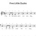 Five Little Ducks Easy Piano Sheet Music, Digital Downloadable Musical ...