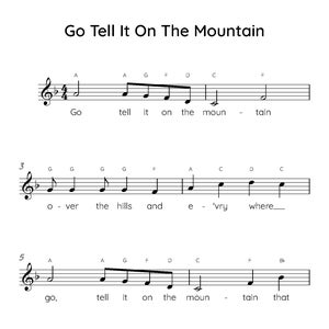 Go Tell It on the Mountain Easy Piano Sheet Music (digital Download ...