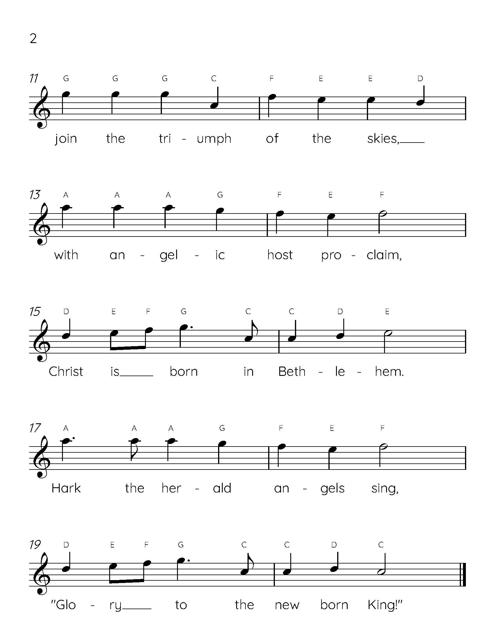 Hark the Herald Angels Sing Easy Piano Sheet Music, Digital ...