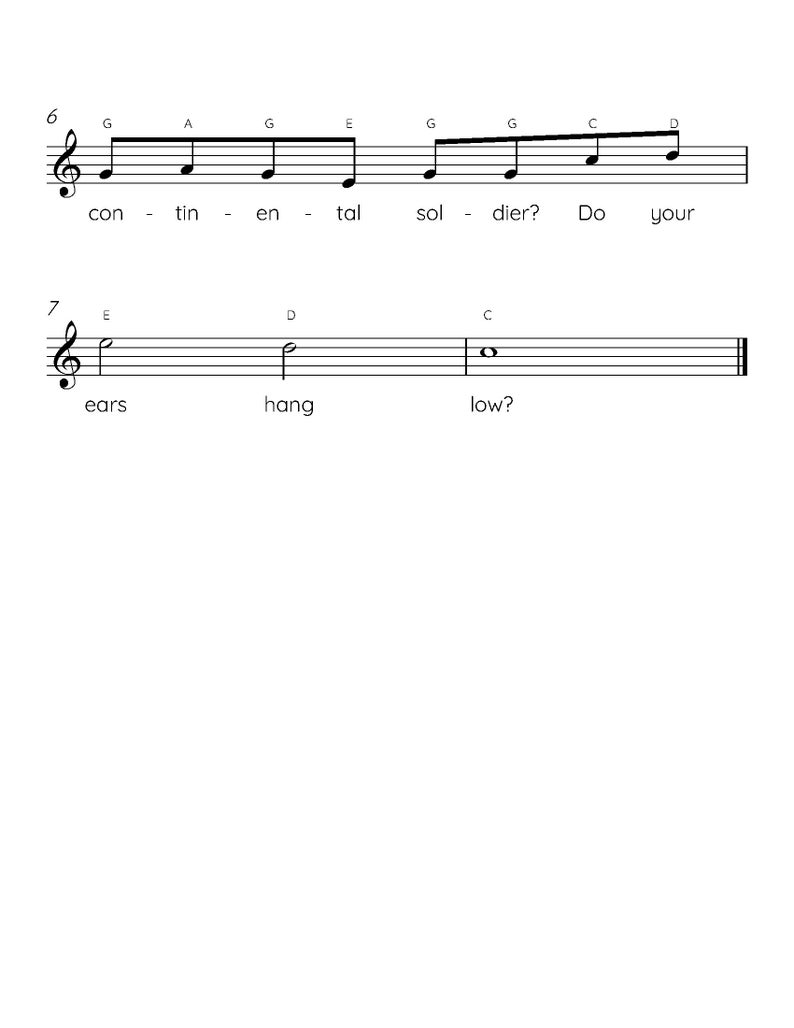 Do Your Ears Hang Low Easy Piano Sheet Music (digital Download), Kids ...