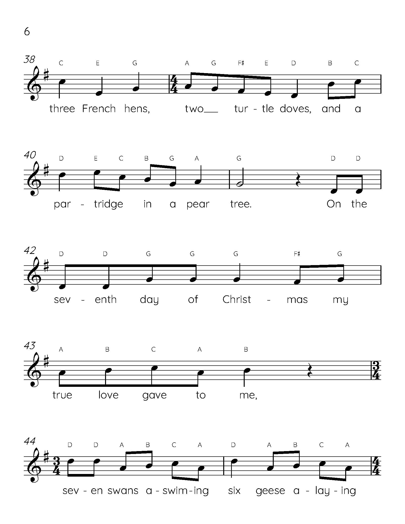 12 Days of Christmas Easy Piano Sheet Music (digital Download), Kids ...