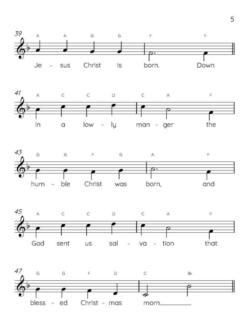 Go Tell It on the Mountain Easy Piano Sheet Music (digital Download ...