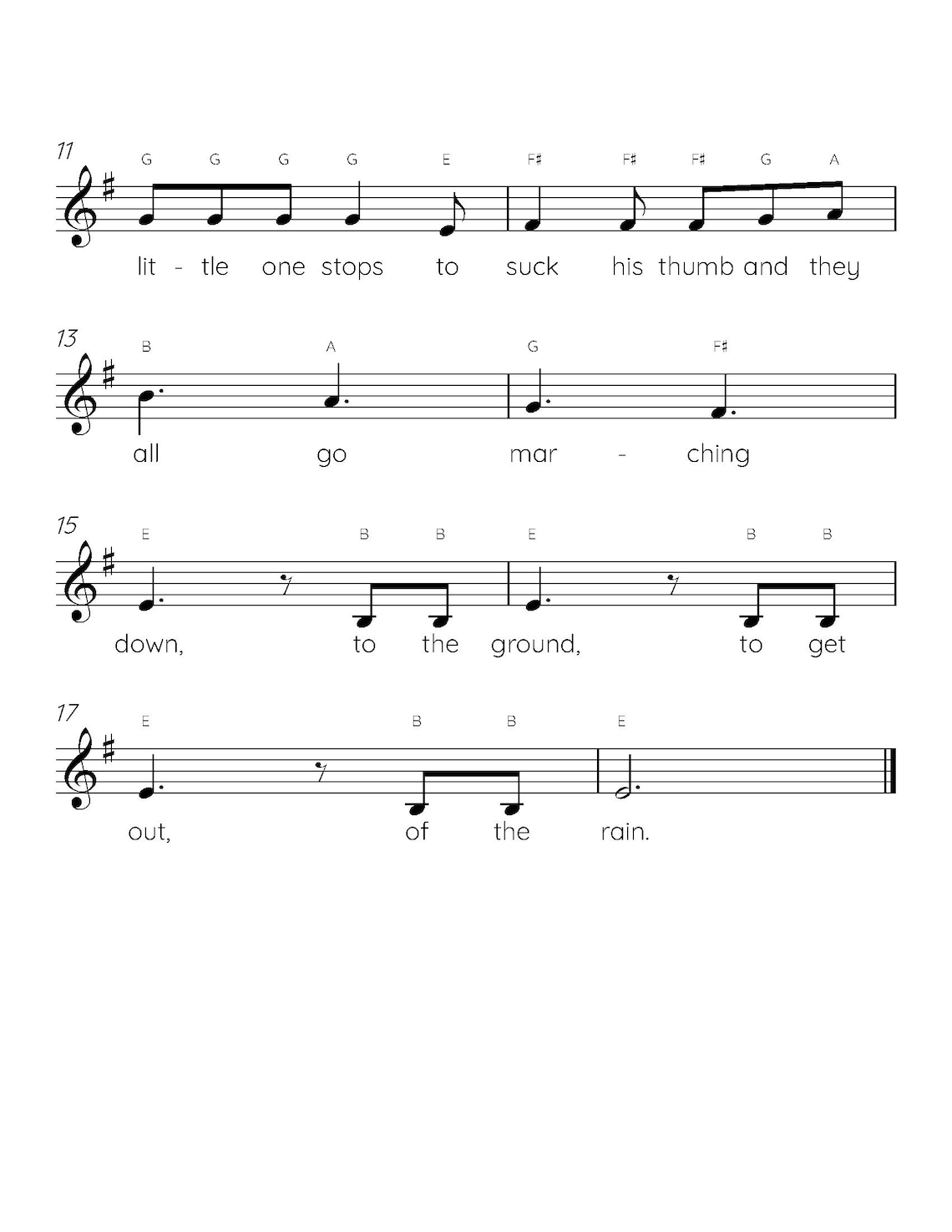 The Ants Go Marching Easy Piano Sheet Music, Digital Downloadable ...