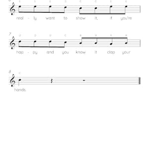 If You're Happy and You Know It Easy Piano Sheet Music (digital ...