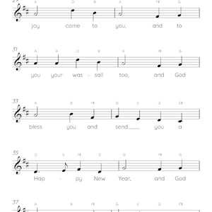 Here We Come A-wassailing Easy Piano Sheet Music, A-caroling, Digital ...