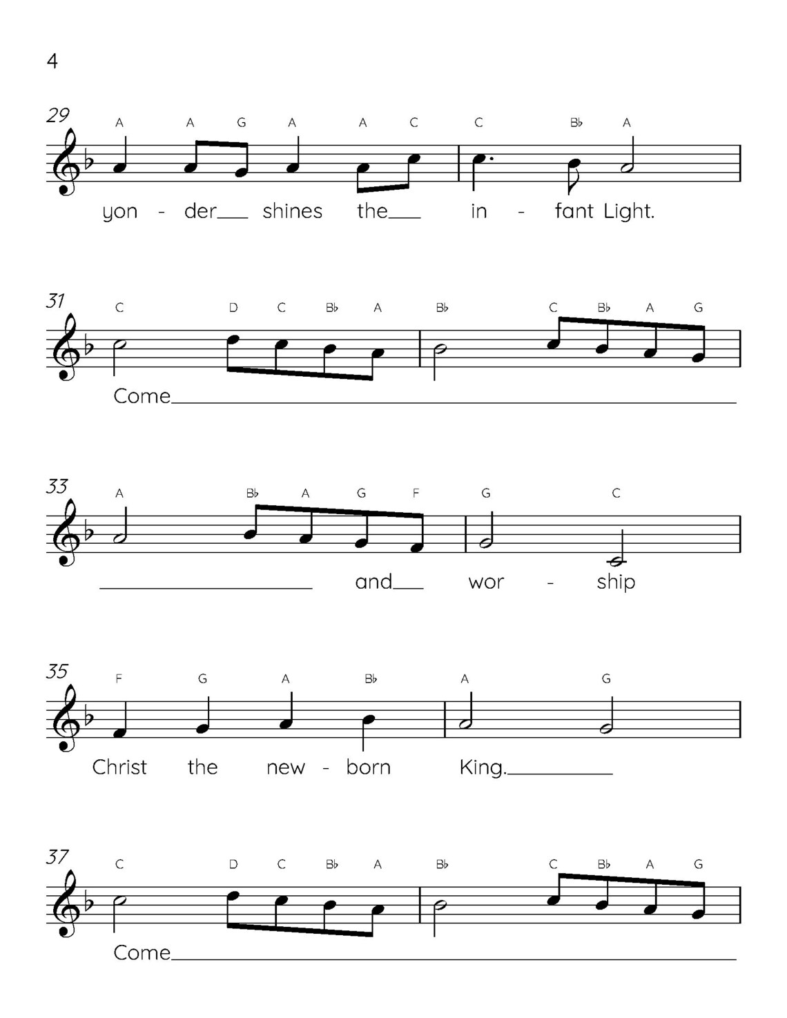 Angels From the Realms of Glory Easy Piano Sheet Music, Digital ...