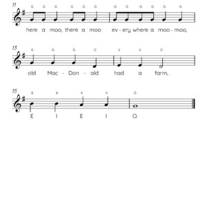 Old Macdonald Had A Farm Easy Piano Sheet Music, Digital Downloadable ...